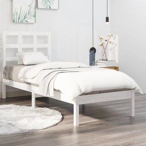 vidaXL Rám postele masivní dřevo 90 x 190 cm Single [3105435] Barva: Bílá