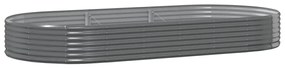 vidaXL Vyvýšený záhon práškově lakovaná ocel 296x140x36 cm šedý