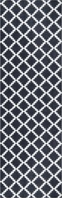Hanse Home, Protiskluzový běhoun Home Black White 103156, 50x150, černá, chodba / předsíň