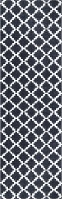 Hanse Home, Protiskluzový běhoun Home Black White 103156, 50x150, černá, chodba / předsíň