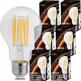 BERGE SADA 6x LED žárovka E27 18W 1980lm 3000K - teplá bílá