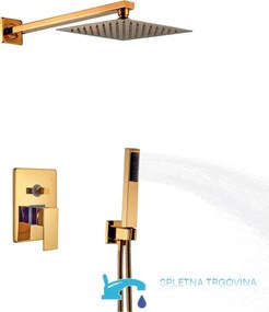 Podomítkový sprchový systém EYN PT23491 ve zlaté barvě s osvětlením LED