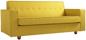 OnaDnes -20% Nordic Design Kurkumově žlutá látková rozkládací pohovka Tracy 210 cm