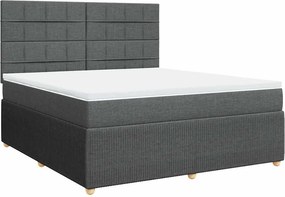 Box spring postel s matrací tmavě šedá 180x200 cm textil 3294436
