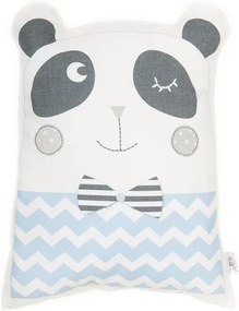 Modrý dětský polštářek s příměsí bavlny Mike & Co. NEW YORK Pillow Toy Panda, 25 x 36 cm