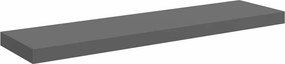 Plovoucí nástěnné police 2 ks lesklé šedé 90x23,5x3,8 cm MDF 323797