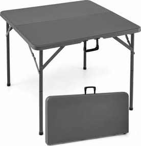 Costway Skládací stůl čtvercový skládací s kovovým rámem – 86 × 86 × 75 cm