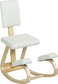 HOMCOM Ergonomická kolenní židle, kolenní stolička, zdravotní židle pro domácnost, kancelář, meditaci, krémová