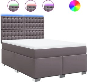 Box spring postel s matrací šedá 140x200 cm umělá kůže 3293026