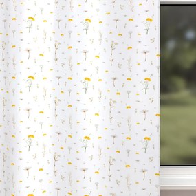 Biante Dětský bavlněný závěs Sandra SA-497 Žluté bylinky na bílém 150x140 cm