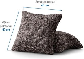 Bielastické potahy MARMO hnědé povlaky na polštářky 2 ks ( 40 x 40 cm)