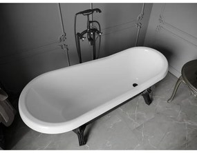 Mexen Retro, volně stojící vana 170 x 75 cm, bílá-černá, černé nohy, 53251707575-70