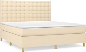 Box spring postel s matrací krémová 180x200 cm textil 3142678