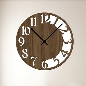 dřevo života Nástěnné hodiny CLOCK Zvolte barvu dekoru: Ořech, Velikost hodin: 35x35, Barva ručiček: Černé