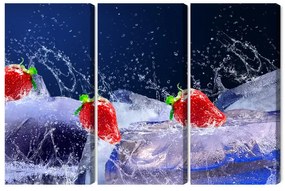 Vícedílný obraz Jahody Na Ledu Nedostatek Nedostatek Přírodní plátno 180x120