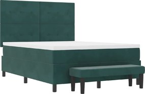 Postel s boxspringem s čelo Tmavě zelená 200 x 140 cm samet 3344519