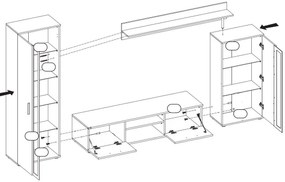 Casarredo - Komfort nábytek Obývací stěna, sestava BARMA bílá