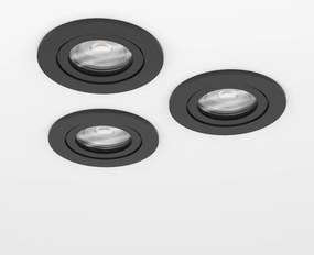 Eglo 902237 -SADA 3xLED Kou. podh. svítidlo BARRANCO 1xGU10/4,5W/230V IP44 černá