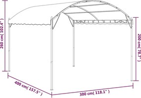 Altán 4 x 3 x 2,6 m taupe 180 g/m² 312217