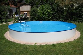Planet Pool Polozapuštěný bazén s ocelovou stěnou Azurotico 3,5 x 0,9 m White/Blue 0016