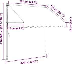 Ručně zatahovací markýza 200 cm oranžovo-hnědá 145836