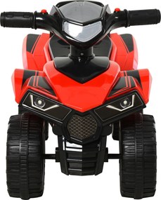 HOMCOM Dětský čtyřkolka bez pedálů pro děti od 18 do 36 měsíců, ATV se světly, klaksonem a tajným úložným prostorem 60x31x42 cm Červená