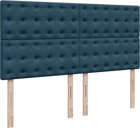 Box spring postel s matrací modrá 200 x 200 cm samet 3293318