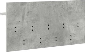 věšák, nástěnný, 1 prkno, háčky, kompozitní dřevo, 40x80x12 cm, beton šedá, Dekorino TK20260018