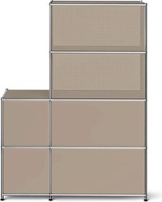Tchibo - Kovový regál »Cn3« se 2 výklopnými dvířky - barva: chrom
