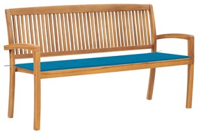 Stohovatelná zahradní lavice s poduškou 159 cm masivní teak,  3063310