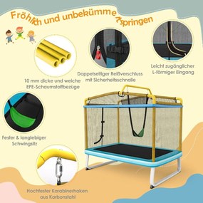 Costway 3-in-1 Dětská trampolína s houpačkou a horizontální tyčí