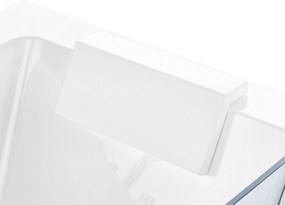 Rohová vana s masážními tryskami pravostranná 170 x 80 cm bílá PUQUIO Beliani