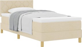 Postel s boxspringem s polštářem Krémová 100 x 200 cm textil 3338977