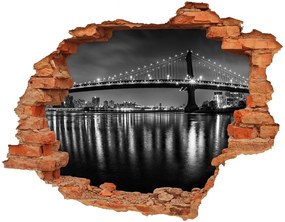 Wallmuralia Fotoobraz díra na stěnu Manhattan noc 90x70 cm