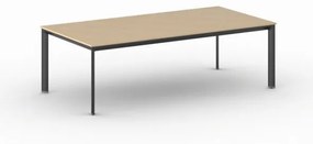 Kancelářský stůl PRIMO INVITATION, černá podnož, 2400 x 1200 mm, buk