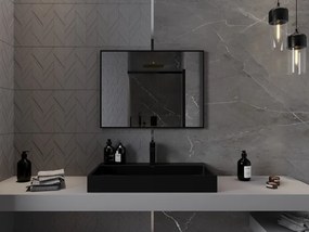 Mexen Loft, obdélníkové koupelnové zrcadlo 80 x 60 cm, barva rámu černá matná, 9852-080-060-000-70