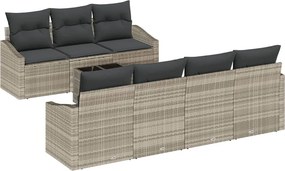 Set pohovek 8 ks Světlá šedá a tmavá šedá polyratan 3355301
