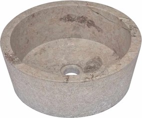 Umyvadlo šedé Ø 40 x 15 cm mramor 149179