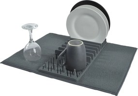 Šedá plastová odkapávací podložka na nádobí 50x38 cm – Homéa