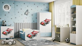 Dětská postel Babydreams závodní auto modrá