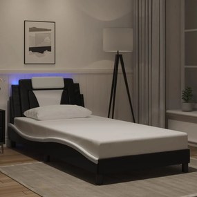 Rám postele Viana s LED bez matrace černý a bílý 100x200 cm 3214006