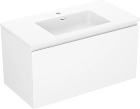 Mexen Orio, koupelnová skříňka 90 cm s umyvadlem Otis, 1 zásuvka, bílá matná, 91A10-09047-1-BF01-W18M01