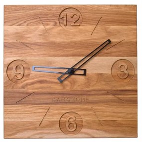 Kamohome Dřevěné nástěnné hodiny PYXIS Velikost: 28x28 cm, Materiál: Ořech evropský