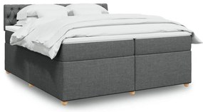 Box spring postel s matrací tmavě šedá 200x200 cm textil 3286795