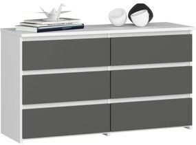 Komoda CL100 6SZ bílá / šedá