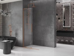 Mexen Velar L, posuvná sprchová zástěna Walk-in 120 x 200 cm, 8mm čiré sklo, měděná matná, 871-120-003-03-65