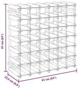 vidaXL Marketos Stojan na víno na 42 lahví černý masivní borové dřevo