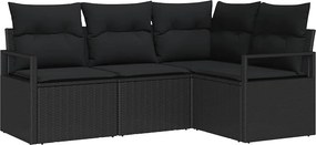 Set pohovek 4 ks Černá polyratan 3355032