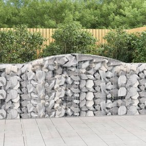 Klenuté gabionové koše 4 ks 400x50x100/120cm pozinkované železo 3146998