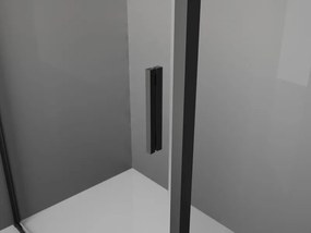 Mexen Exo, posuvná sprchová kabina, dveře 95 cm + boční stěna 100 cm, transparentní sklo, černá, 8153-095-100-70-00